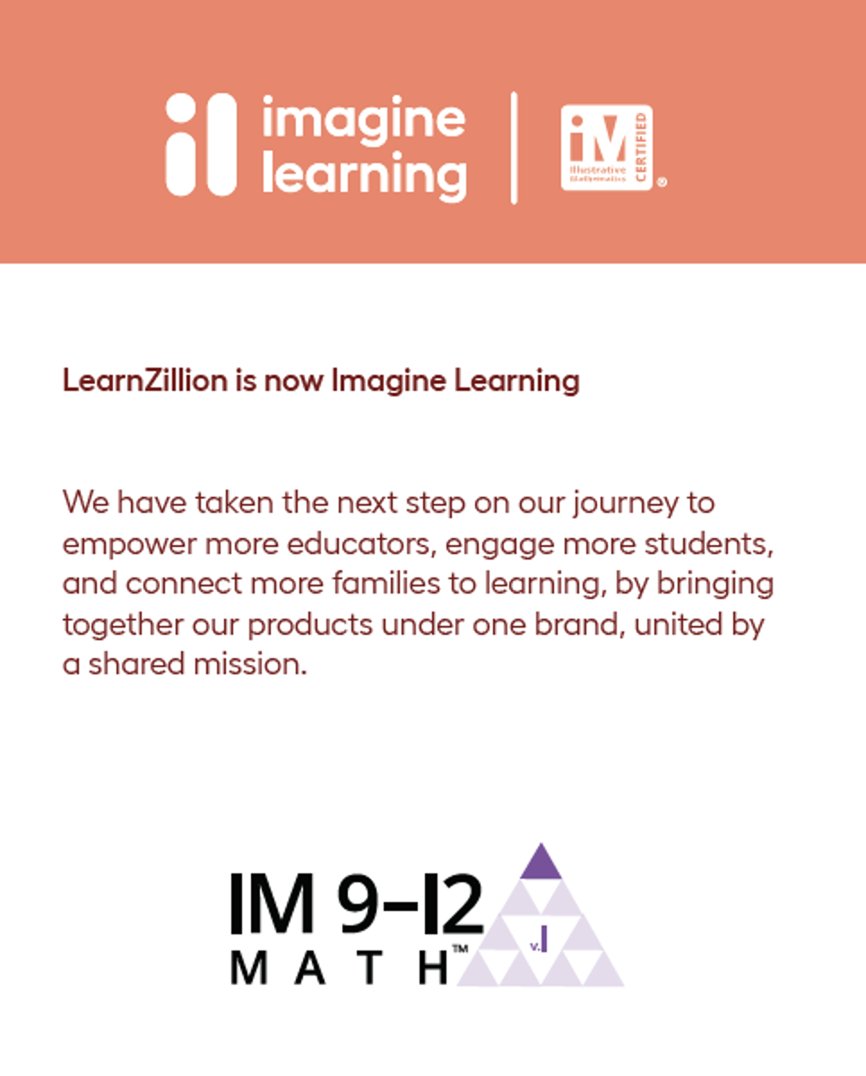 Imagine Learning Illustrative Mathematics IM 9-12 Math (2019)